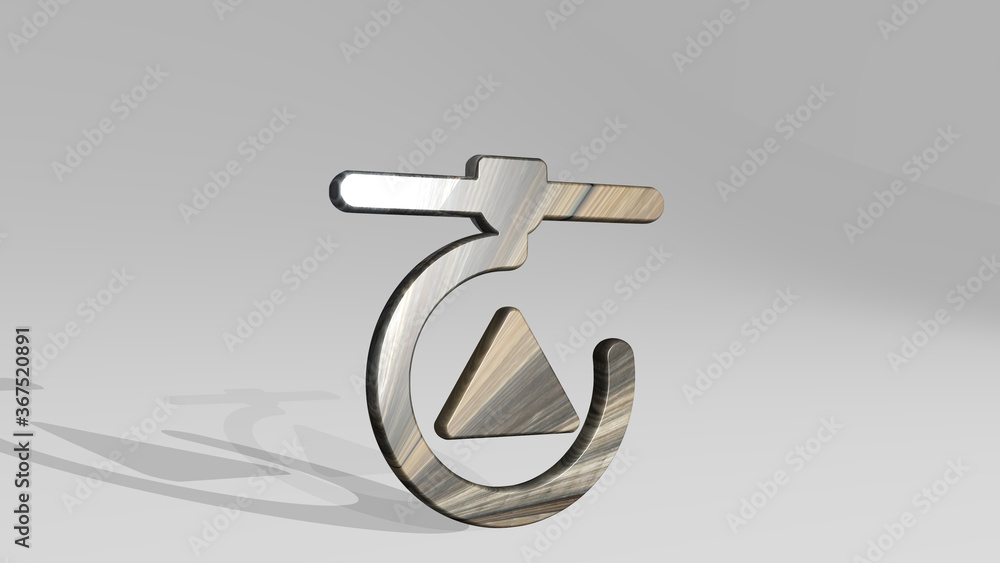 d print triangle casting shadow with two lights. 3D illustration of ...