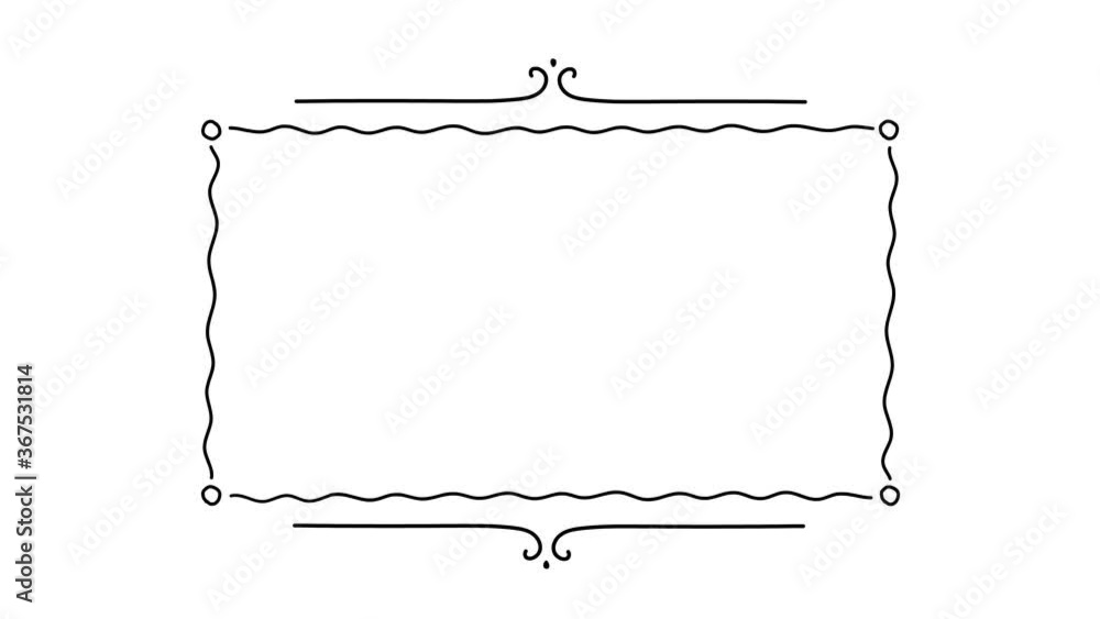 Simple looped animated frame drawn with black lines on a white ...