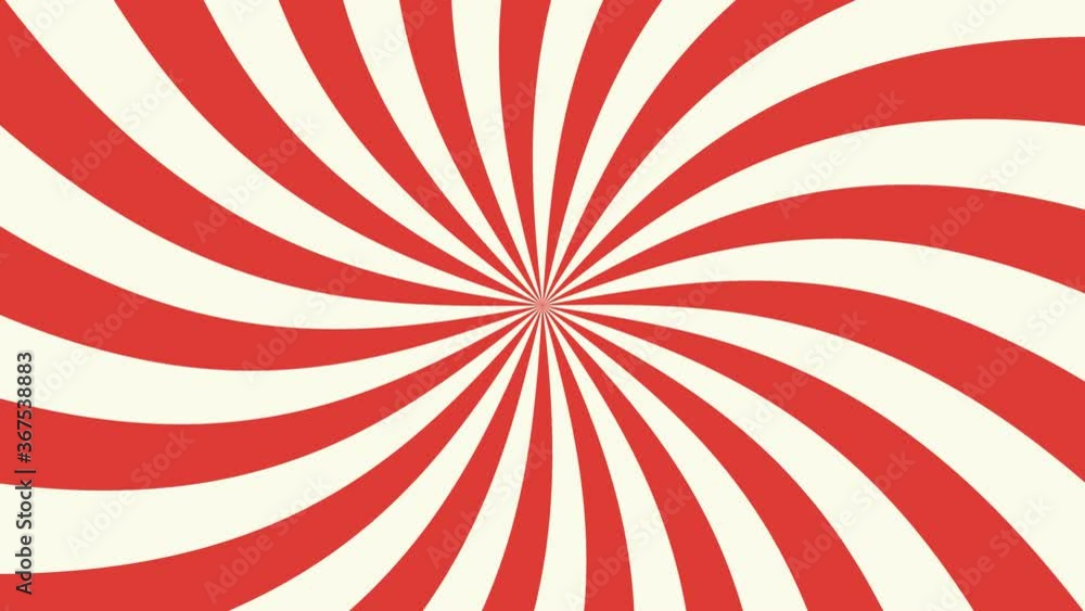 Radial swirling sunburst retro red rays animated pattern. Vintage ...