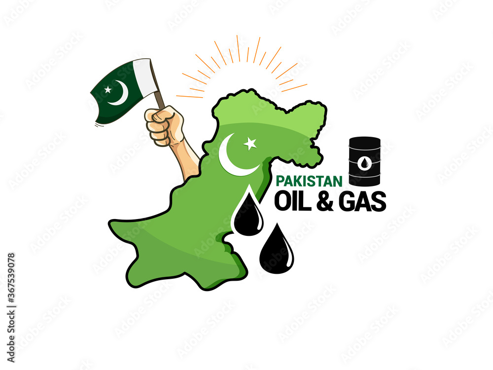 Pakistani map showing oil and gas resources with pakistani flag Stock ...