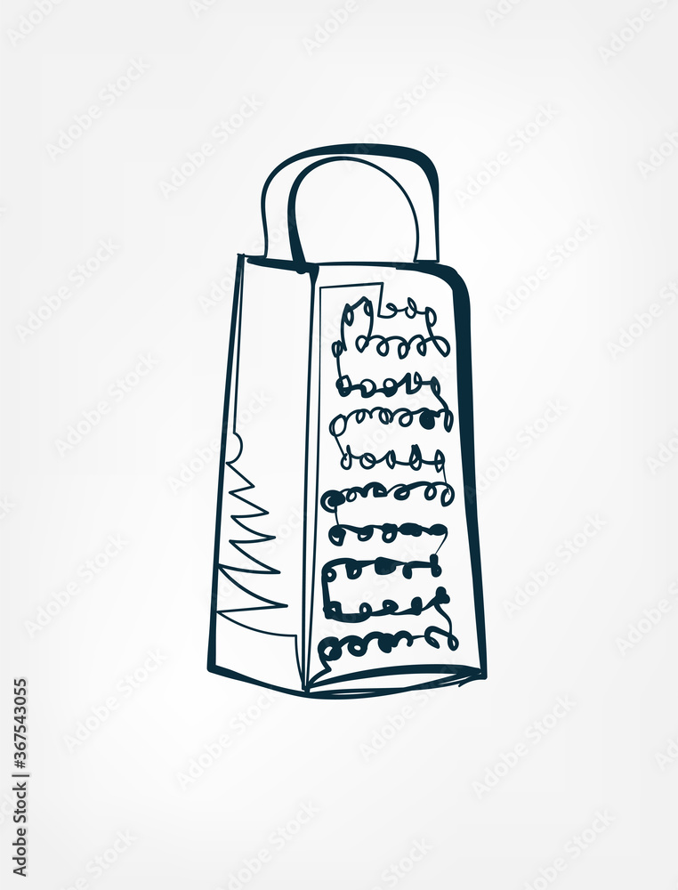 grater vector one line art isolated illustration Stock Vector | Adobe Stock