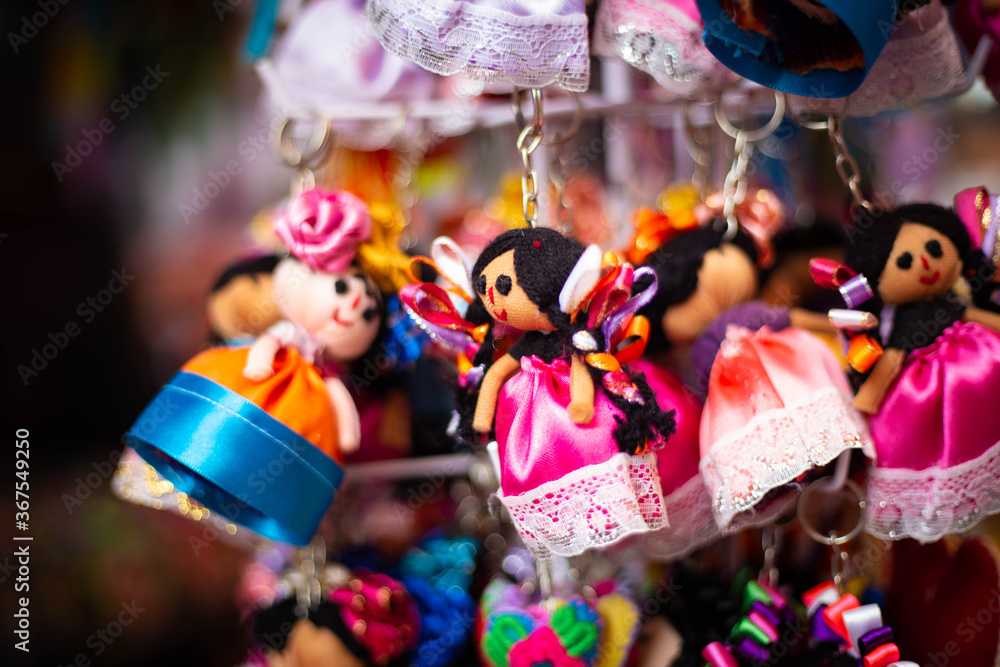 A group of colorful mexican dolls. muñecas mexicanas. queretaro mexico ...