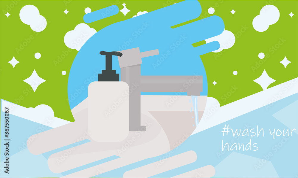 Hand washing banner. Hygiene and cleaning poster - Vector Stock Vector ...