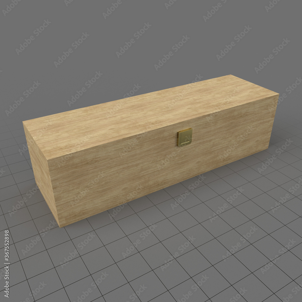 Closed wooden box for wine bottle Stock 3D asset | Adobe Stock