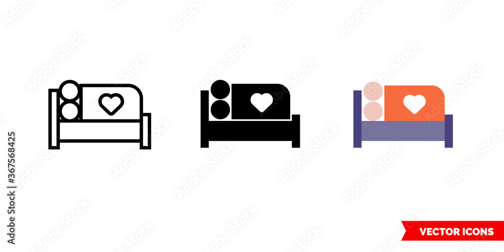 Make love icon of 3 types. Isolated vector sign symbol. Stock Vector ...
