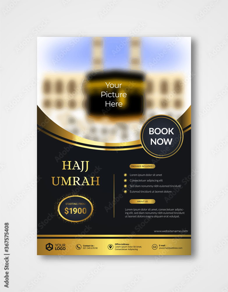 Luxury Hajj and Umrah design template. Islamic design vector ...