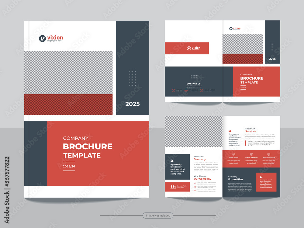 Clean corporate business bifold brochure magazine print-ready design ...