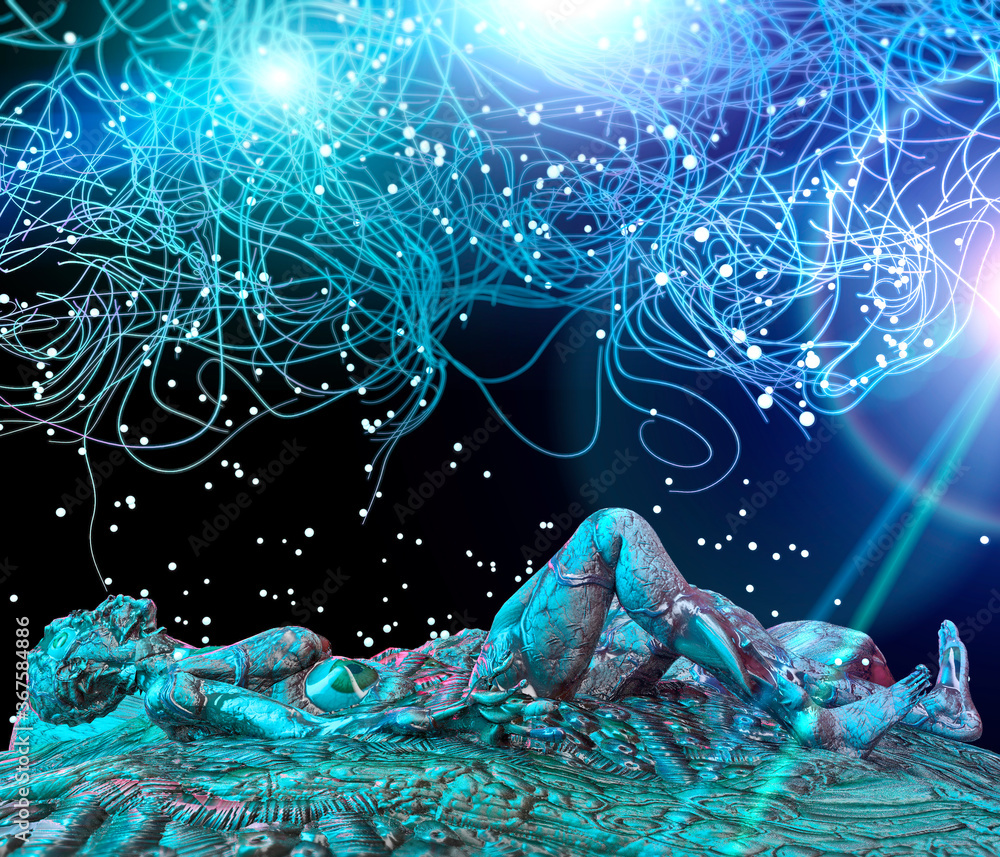 Alien that encompasses a person's body. Science fiction and horror ...