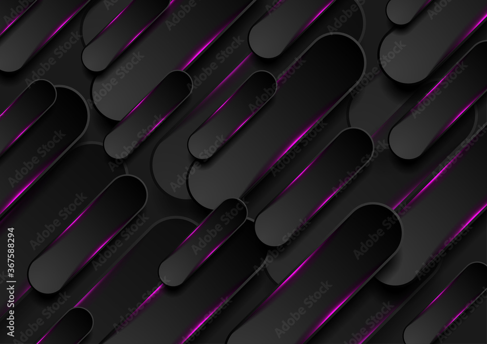 Futuristic black and neon purple technology background Stock Vector ...
