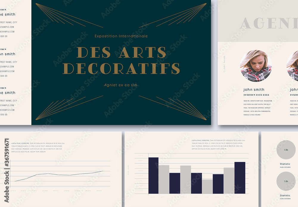 Art Deco Presentation Stock Template | Adobe Stock