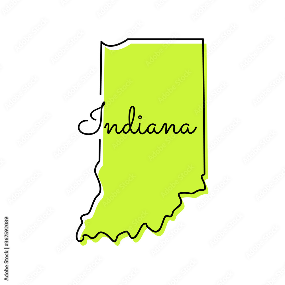 Map of Indiana Vector Design Template Stock Vector | Adobe Stock
