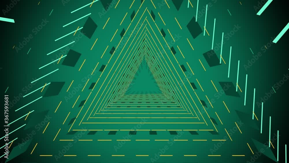 Vidéo Stock Triangular Tunnel Motion VJ Loop stage video background for ...