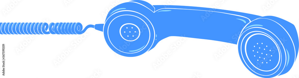 Lying telephone receiver with a wire. Realistic vector isolated image ...