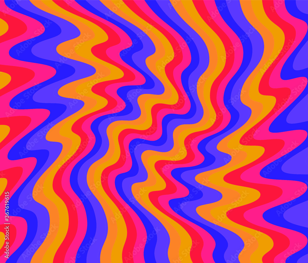 1960s Hippie Wallpaper Design. Trippy Glitchy Background for ...