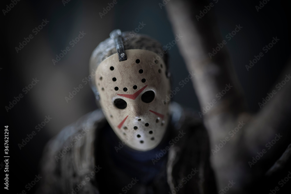 NEW YORK USA - JULY 30 2019: Friday the 13th slasher Jason Voorhees ...