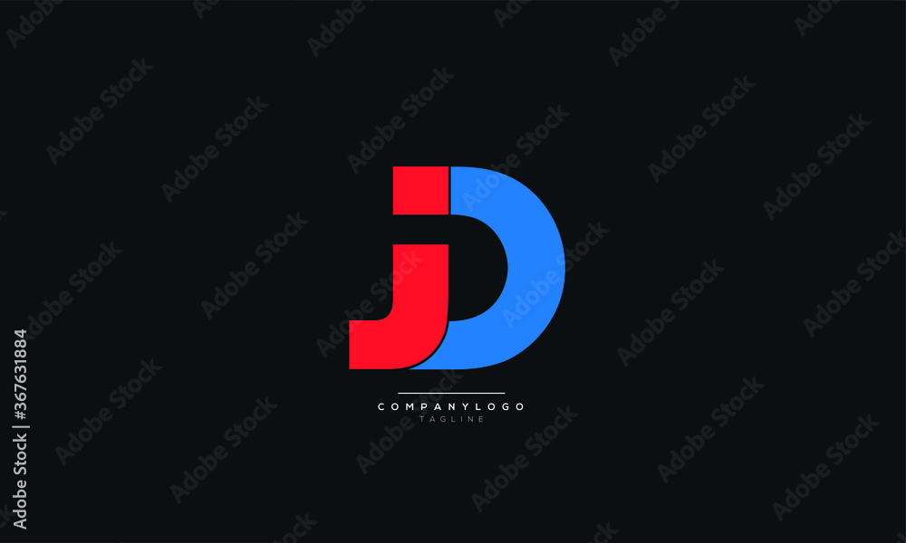 Vetor de JD Letter Business Logo Design Alphabet Icon Vector Symbol do ...