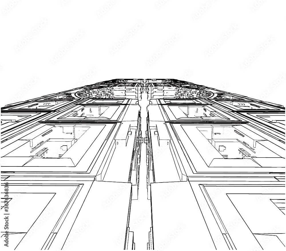 Abstract Urban City Boxes Building From Cube Vector. Illustration ...