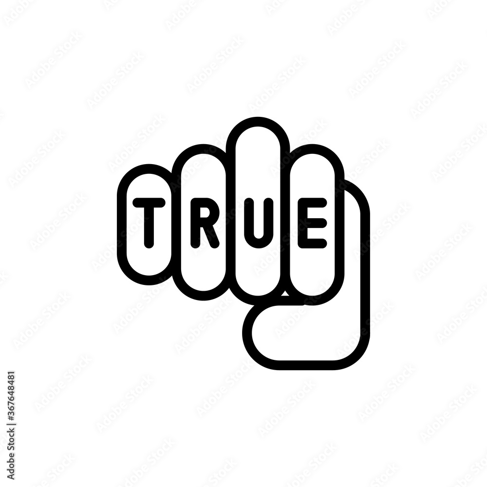 Fingers, true, tattoo icon. Simple line, outline vector elements of tattooing icons for ui and ...