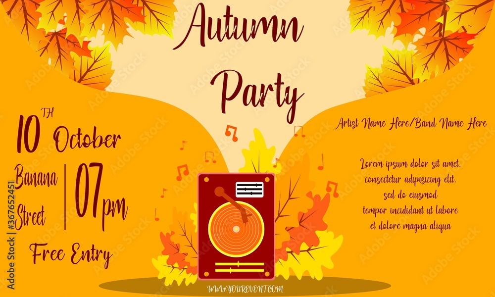 Autumn background banner and poster template for events, festival ...