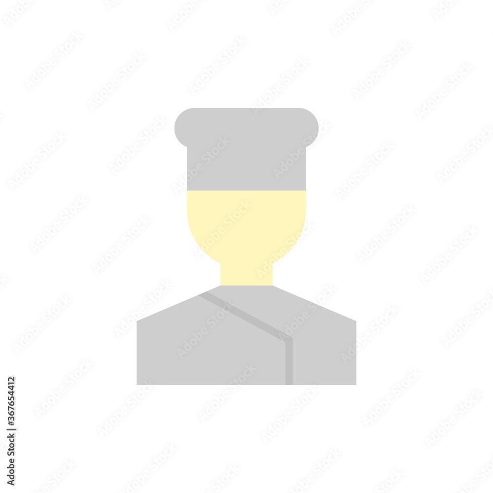 Cook, avatar icon. Simple color vector elements of public catering ...
