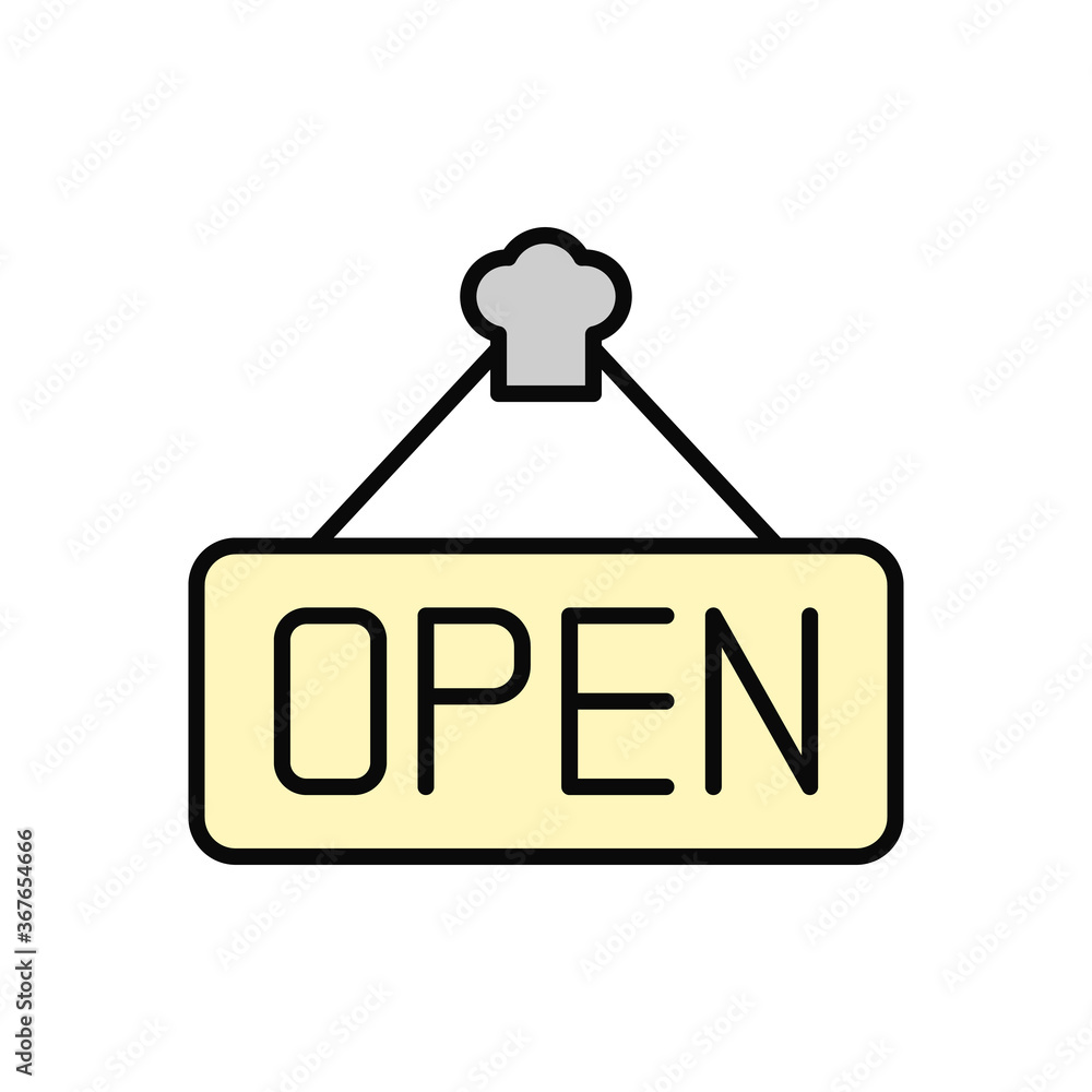Sign, restaurant icon. Simple color with outline vector elements of ...