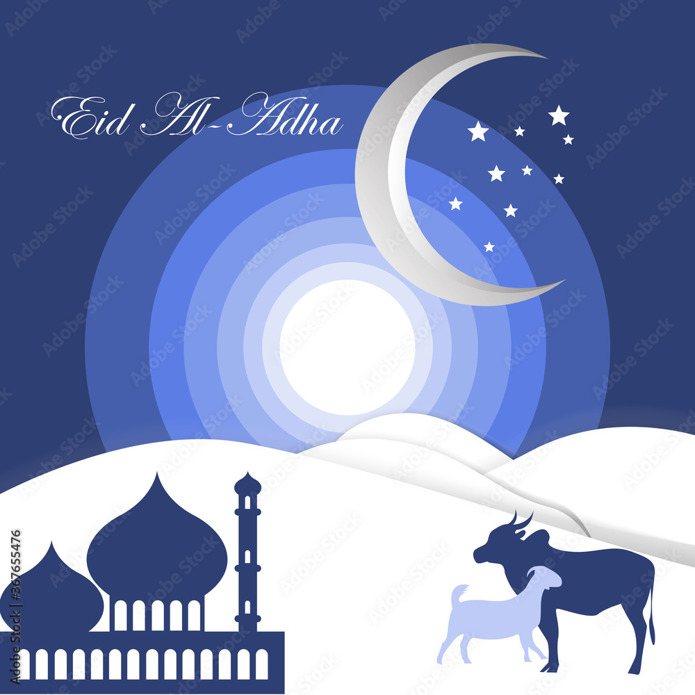 Design of the Qurban Eid paper with a modern style Stock Vector | Adobe ...