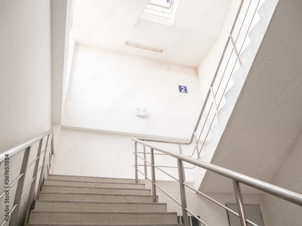 emergency exit , interior Staircase in modern modern building Stock ...