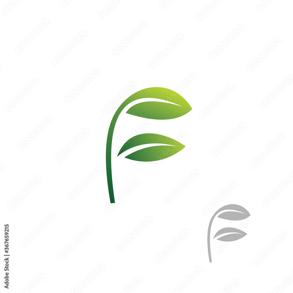letter F and leaf logo design vector template, nature logotype Stock ...