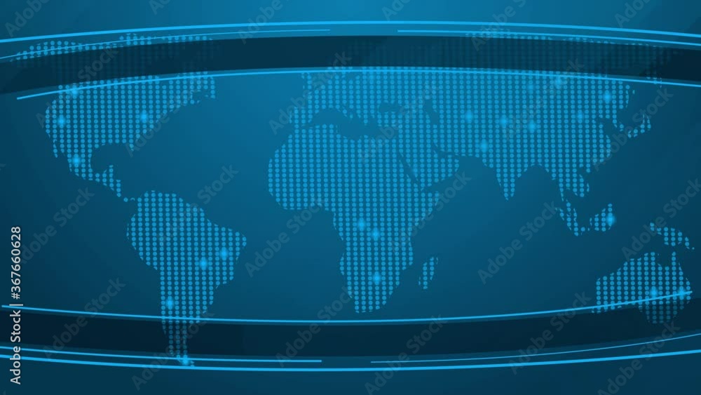 Blue Studio Lights Media Background For News Casting. 4K Blue Breaking ...