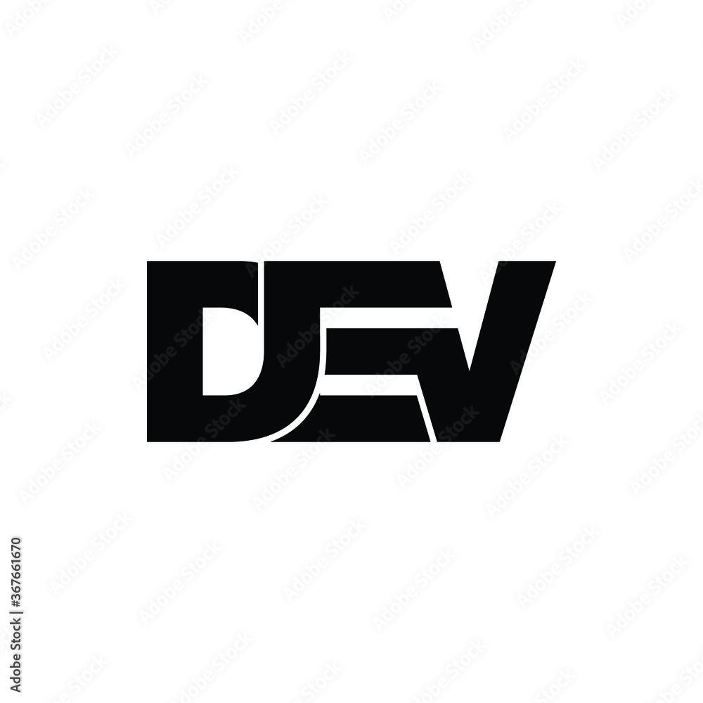 Letter dev simple monogram logo design vector Stock Vector | Adobe Stock