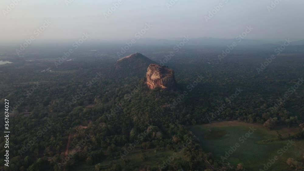 Sigiriya Lion Rock Fortress. Sri Lanka. Aerial View of Ancient Landmark ...