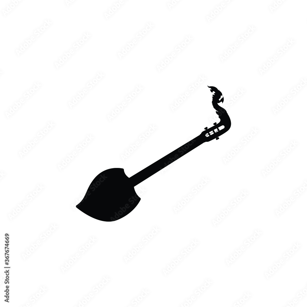 Mandolin music instrument silhouette vector on white background Stock ...
