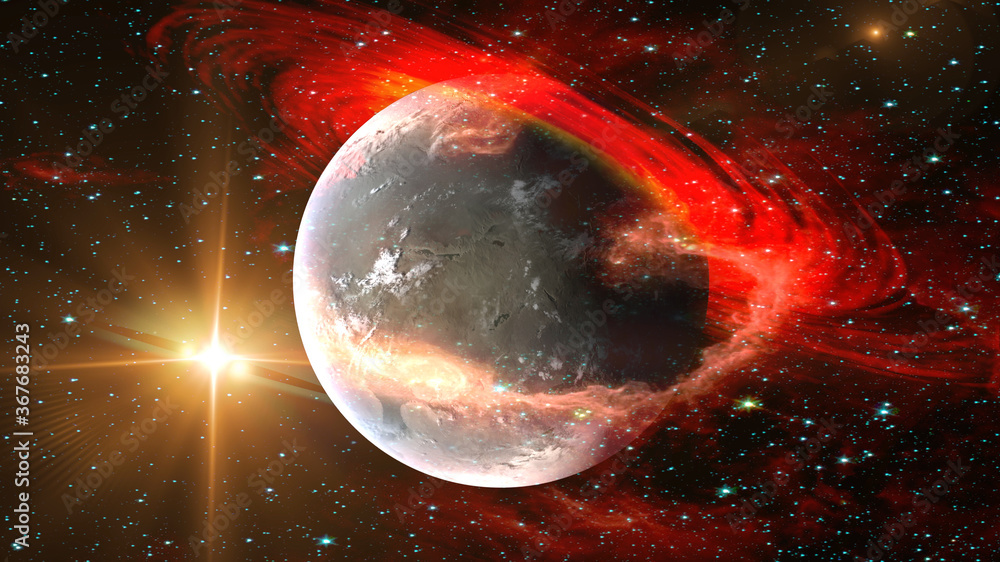 Red Galaxy Space Planet