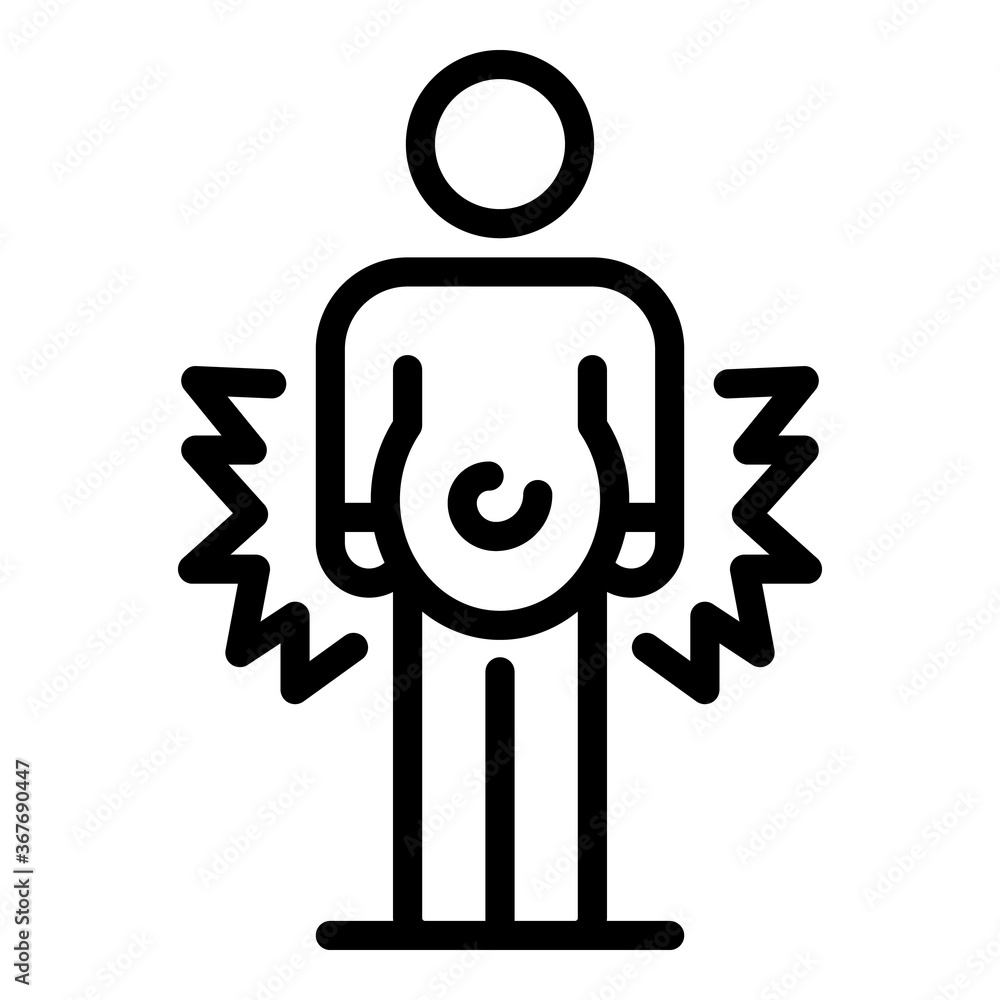 Digestion stomach pain icon. Outline digestion stomach pain vector icon ...