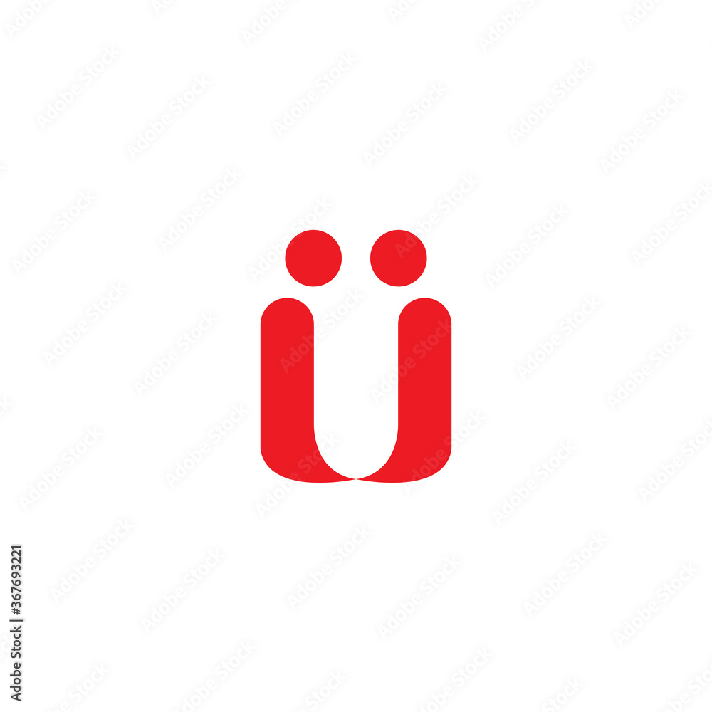 Letter U Smile people Logo Stock Vector | Adobe Stock