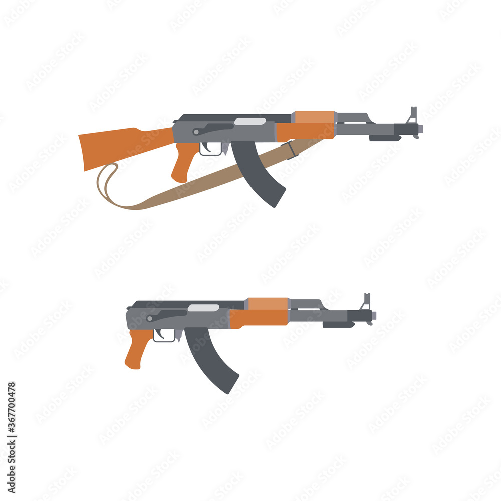 Layered vector illustration of different Assault rifles. Stock Vector ...