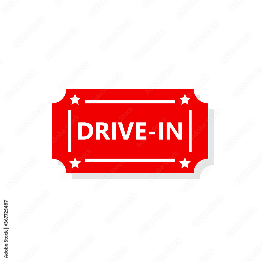 Drive-in ticket icon. Clipart image isolated on white background Stock ...