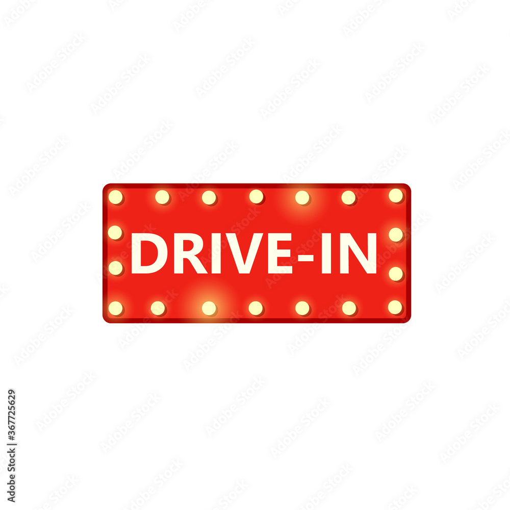 Drive-in marquee sign. Clipart image isolated on white background Stock ...