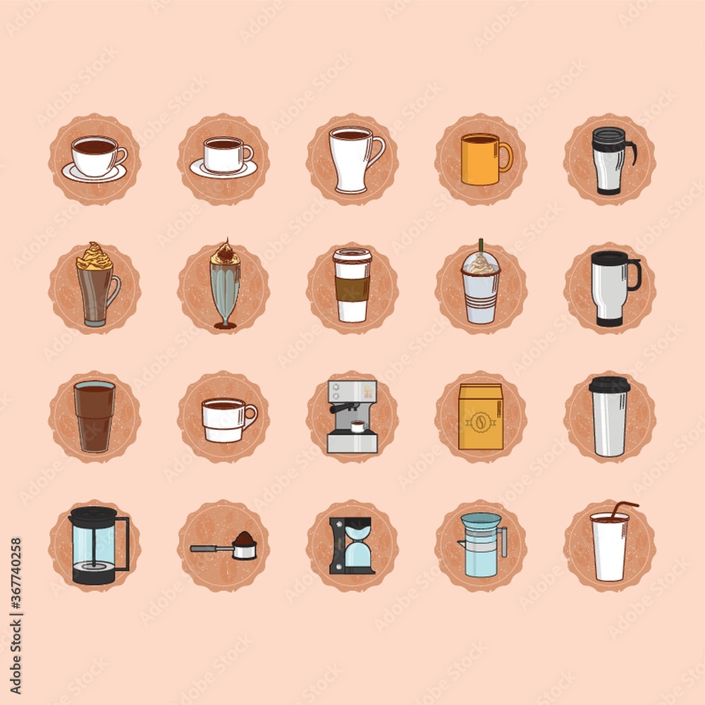 coffee icon set Stock Vector | Adobe Stock
