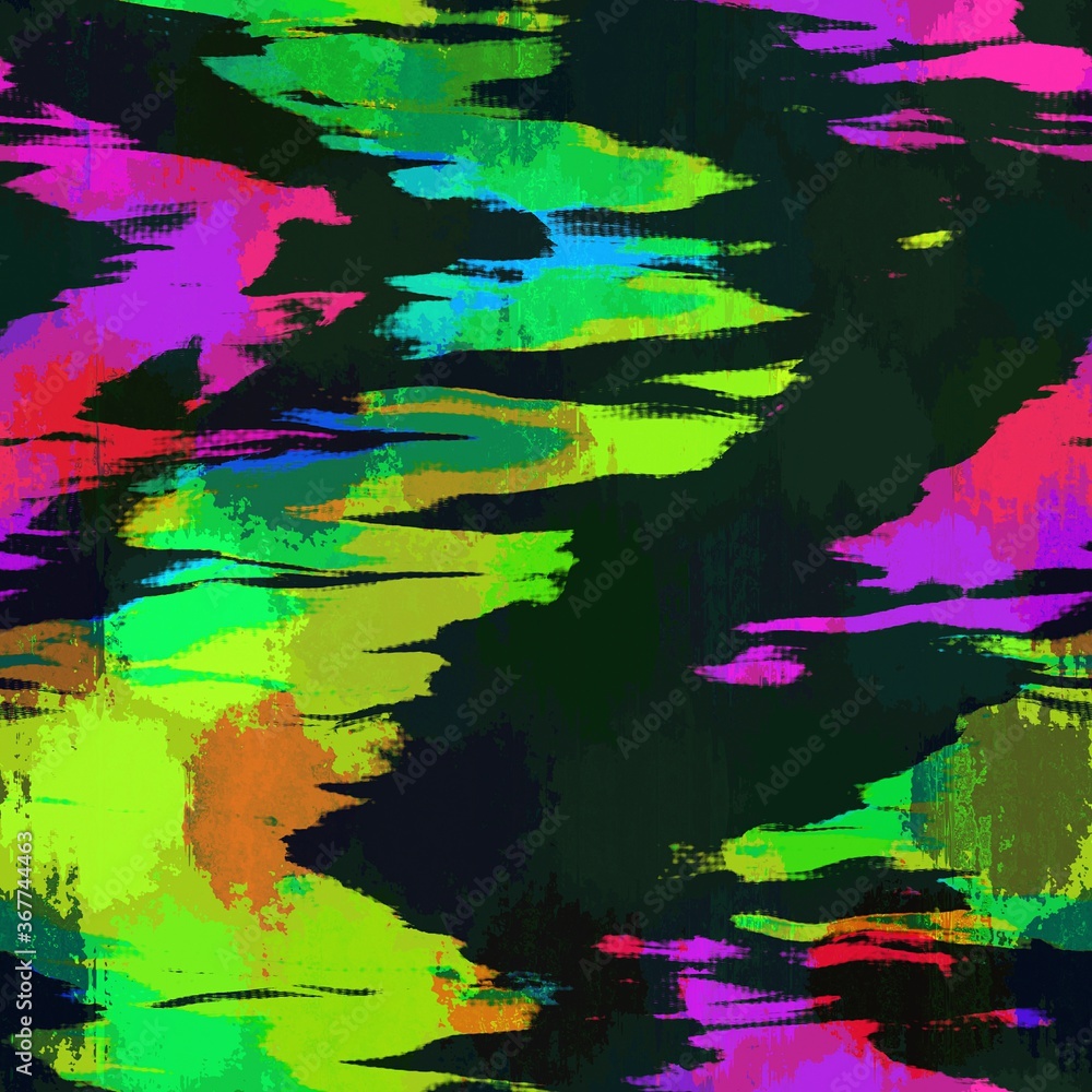 Seamless vibrant rainbow painted camo dot texture. Bold psychedelic ...