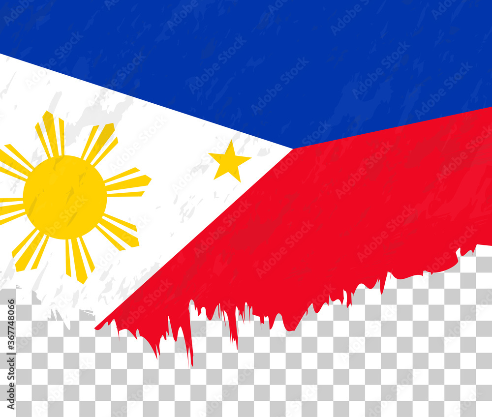 Grunge-style flag of Philippines on a transparent background. Stock ...