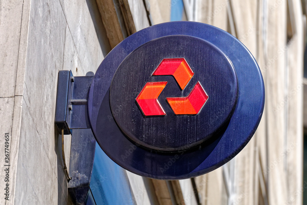 London, England - May 11, 2015: Nat West Bank Sign, National ...