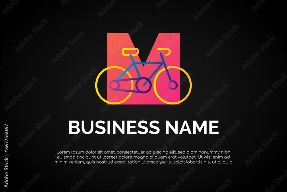 Letter M Bike Logo Template Stock Vector | Adobe Stock