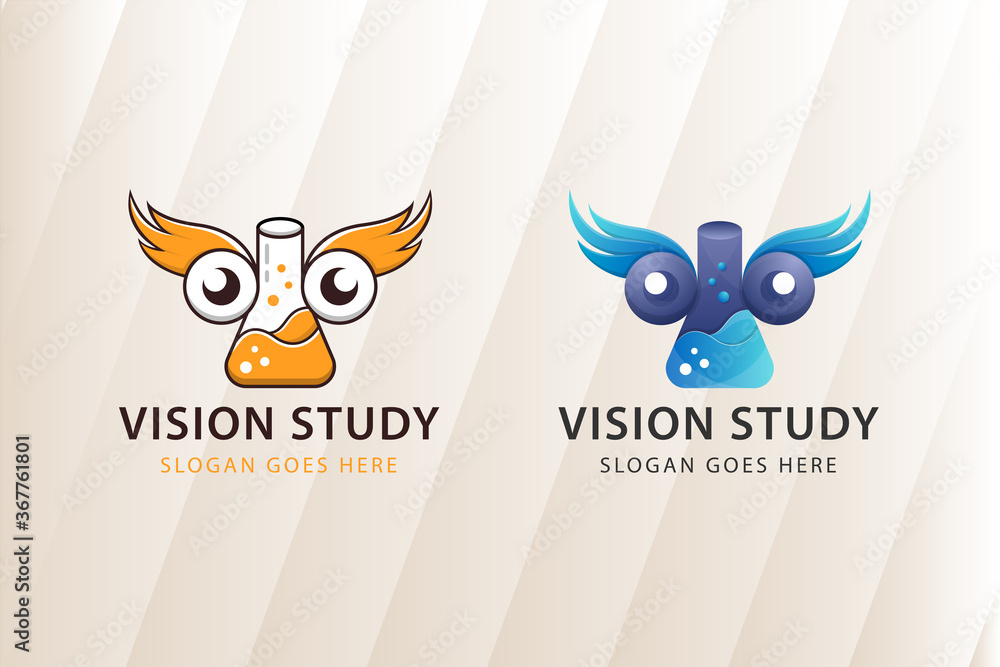 Set of vision study logo design template. Combination of eye, wing and ...