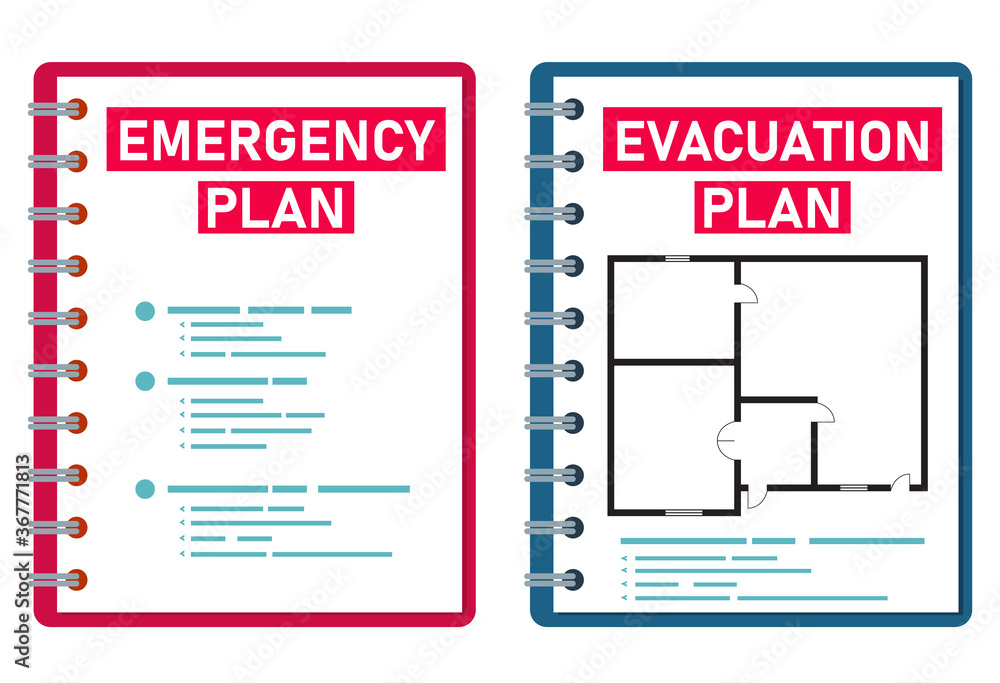 Emergency and Evacuation plan Stock Vector | Adobe Stock