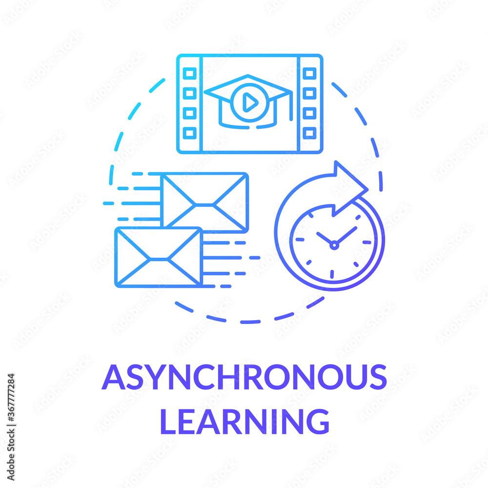 Asynchronous learning concept icon. Remote learning environment ...