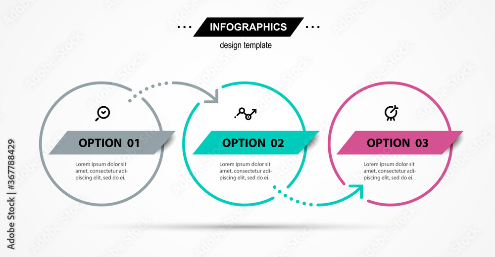 Vector Infographic design template with 3 options or steps. Can be used ...