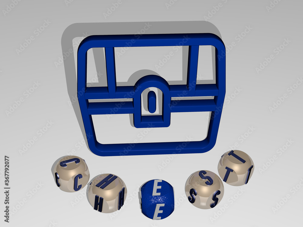3D illustration of CHEST graphics and text around the icon made by ...