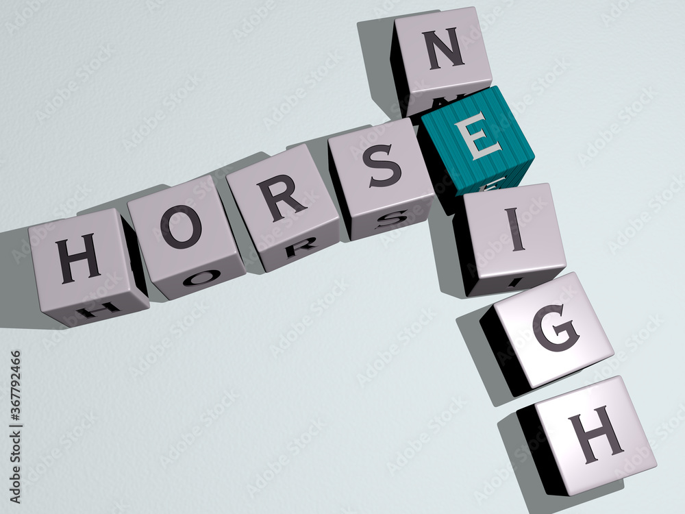 HORSE NEIGH combined by dice letters and color crossing for the related ...