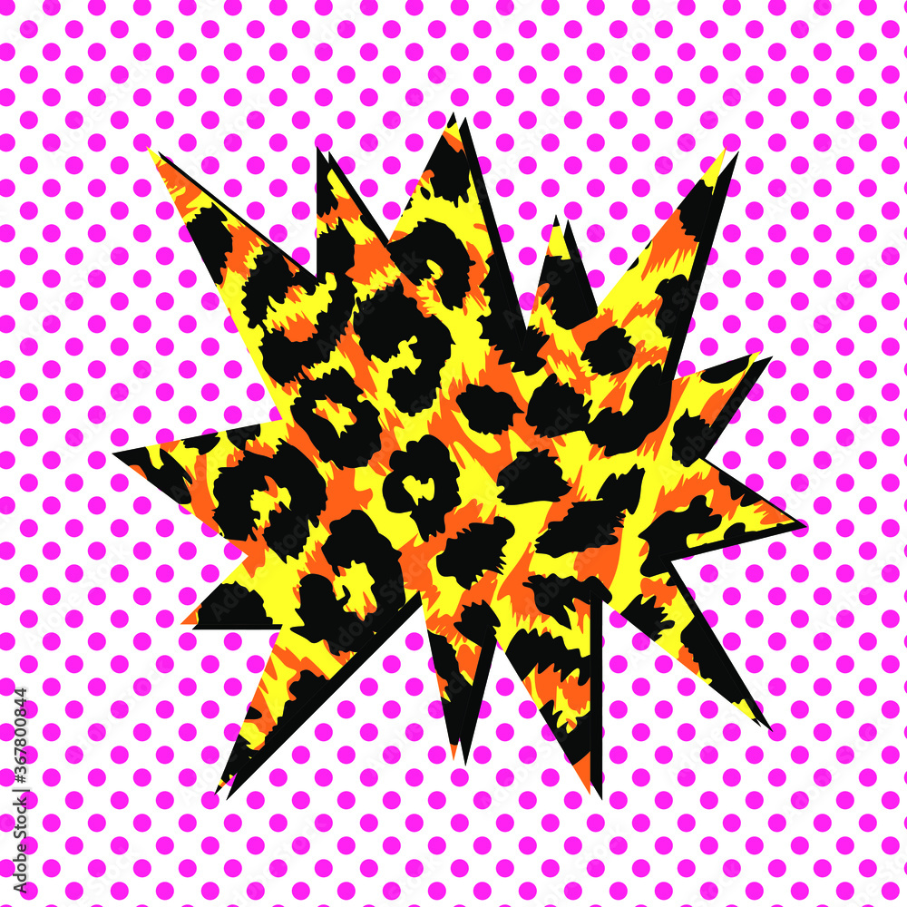 vector illustration of an explosion in cartoon style on a raster of ...